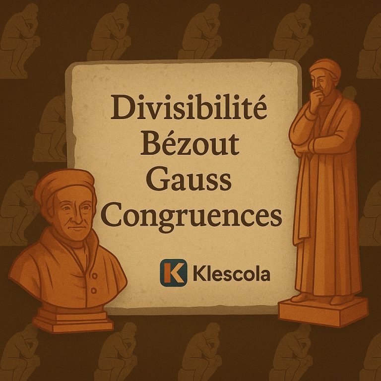Divisibilité Bézout Gauss Congruences - Klescola